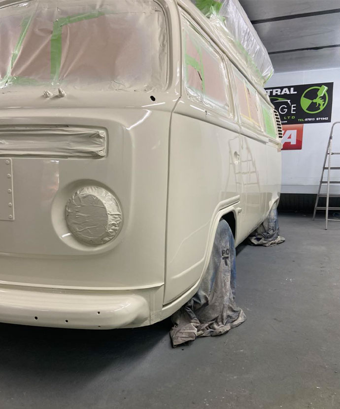 Classic Campervan restoration VW camper van respray repaint Redcar ...
